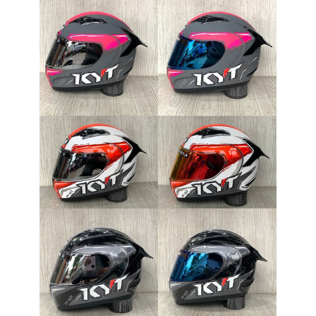 Jual HELM FULLFACE KYT R10 #6 BLACK/GREY || R10 #6 WHITE/RED | KYT R10 ...