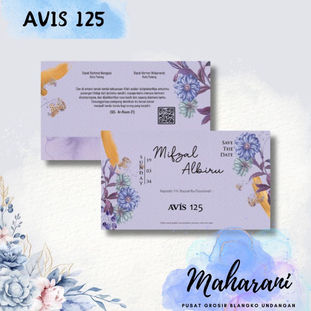 Jual Blangko undangan atau kertas undangan pernikahan merek Avis 125 ...