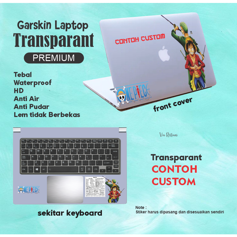Jual CUSTOM MOTIF TRANSPARANT Anti Gores Premium 10 12 14 15,6 17 inch ...