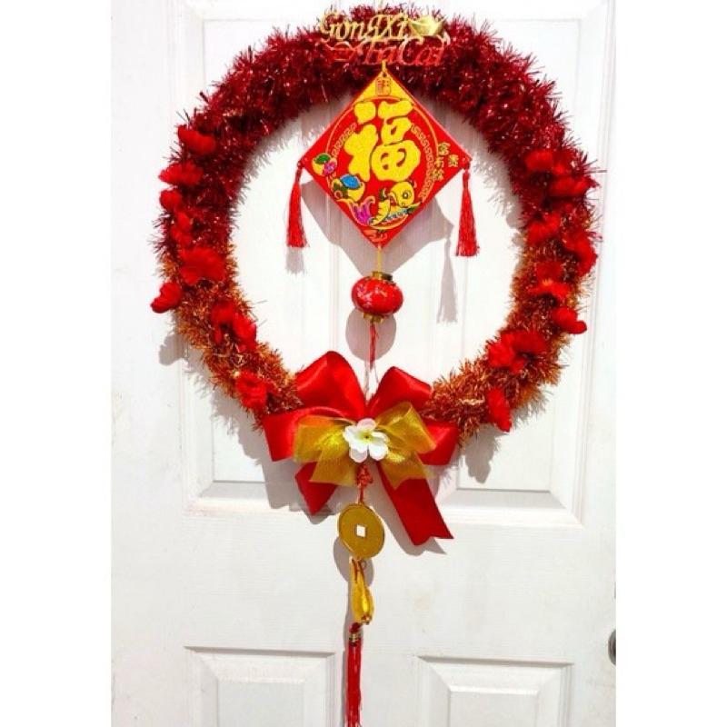 Jual JUMBO WREATH HIASAN GANTUNG PINTU IMLEK HOKI FU ROTAN ANGPAO ...