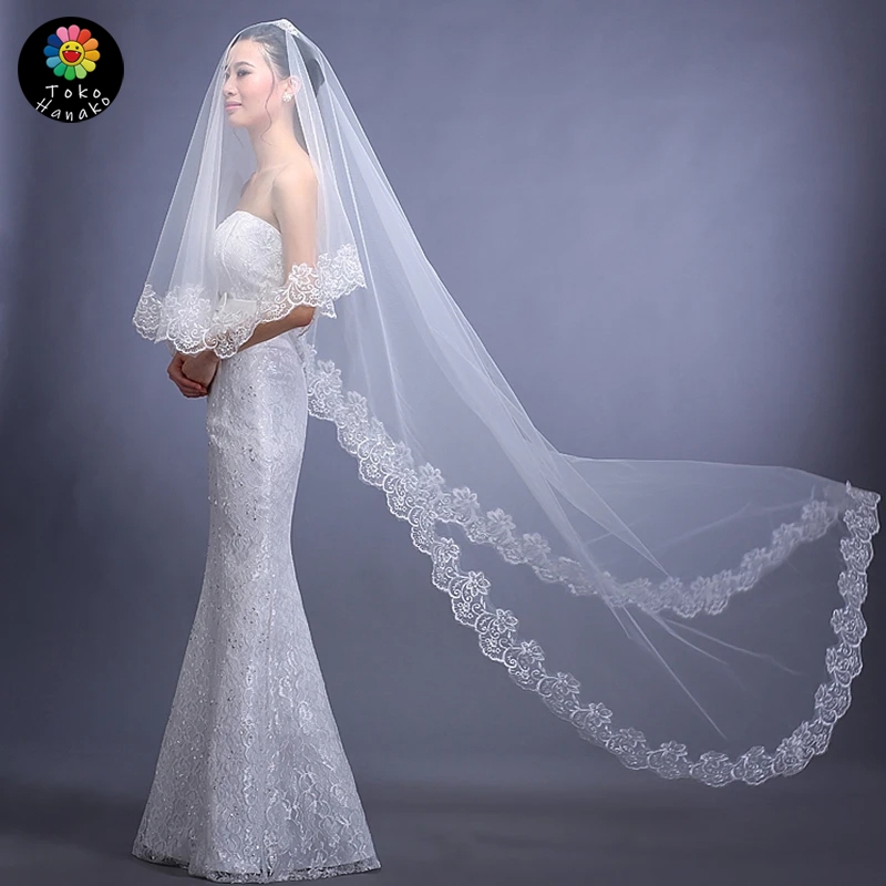 Jual 3 Meters Veil Bride Veil/Altar Veil/Bridal Long Veil/Bridal Veil ...