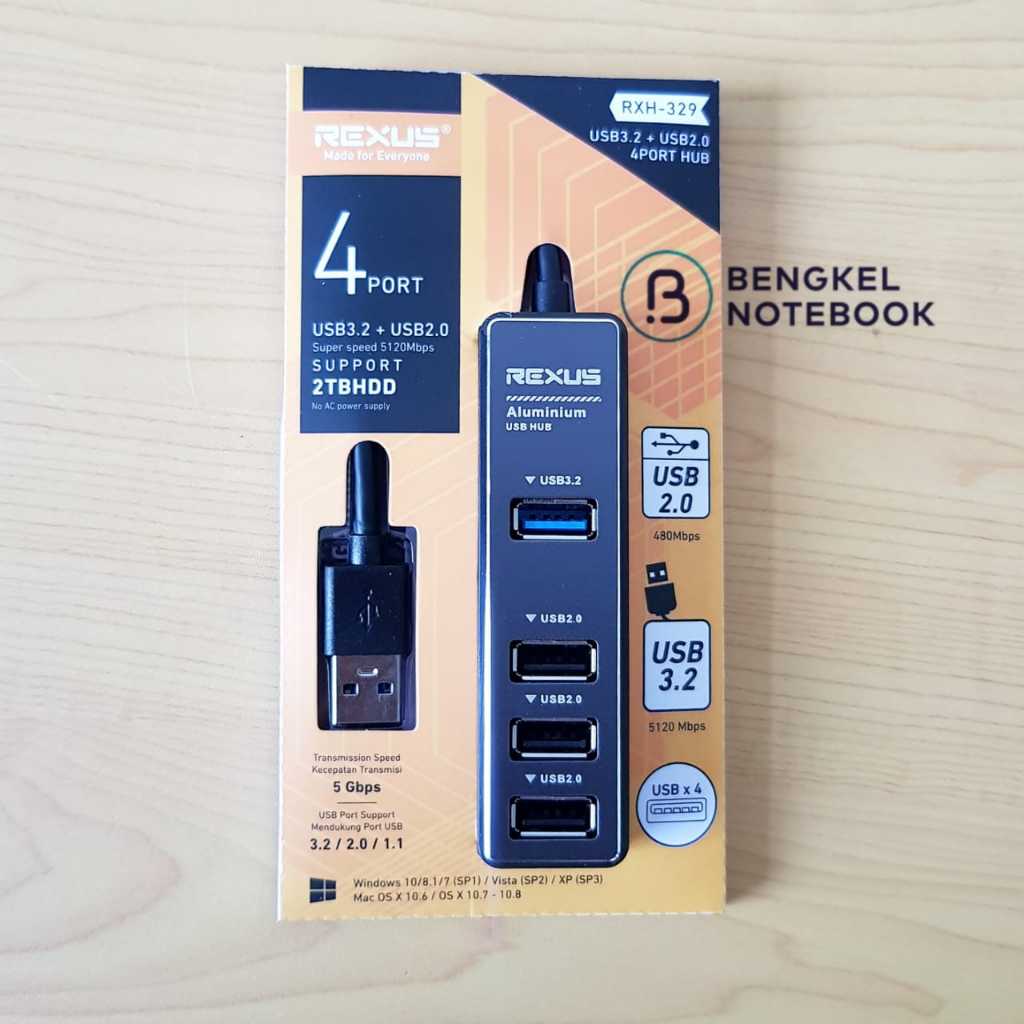 Jual USB HUB REXUS RXH-329 4 Port (1 Port USB 3.2 + 3 Port USB 2.0 ) | Shopee Indonesia