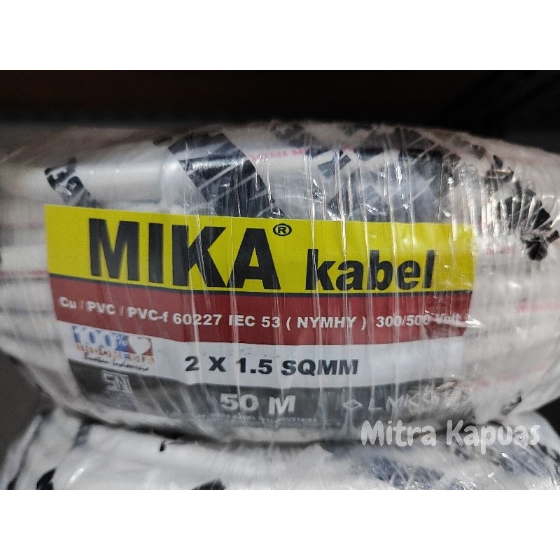 Jual KABEL SERABUT NYMHY MIKA 2X1.5 50M | Shopee Indonesia