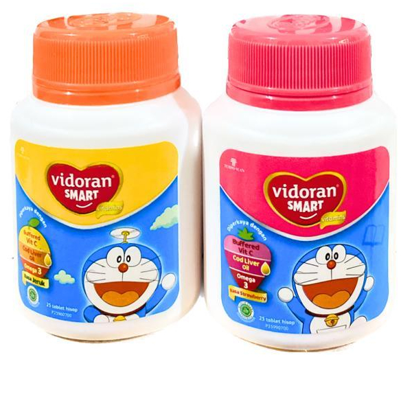 Jual VIDORAN SMART TABLET ORANGE / STRAWBERRY 25 KASPUL VITAMIN ANAK ...
