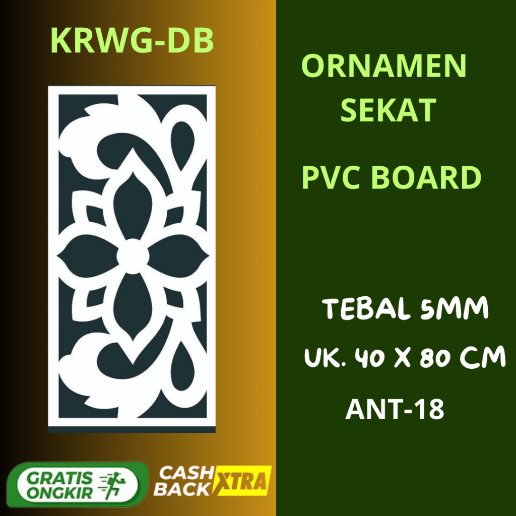 Jual KRAWANGAN PVC BOARD ORNAMEN DINDING / ORNAMEN PVC BOARD DMI ANT 18 ...