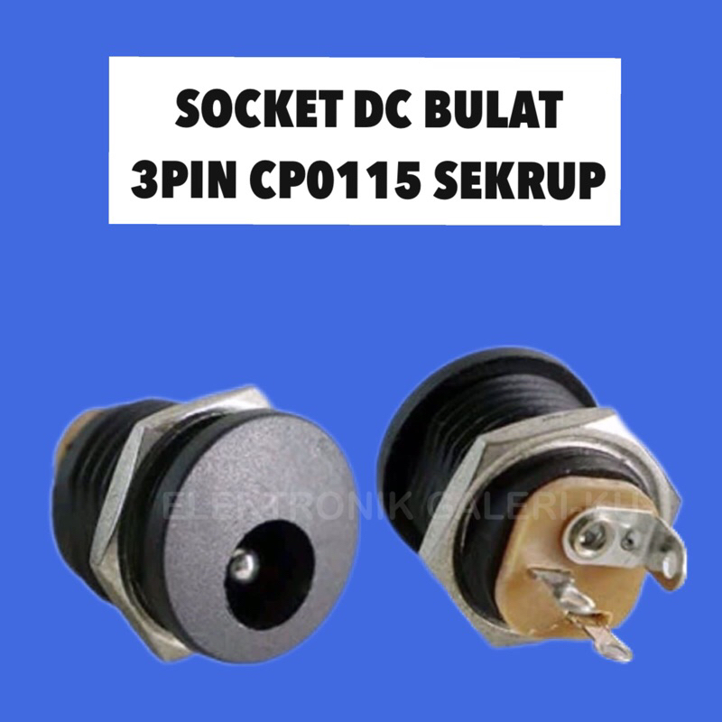 Jual SOCKET DC BULAT 3PIN CP0115 SEKRUP | Shopee Indonesia