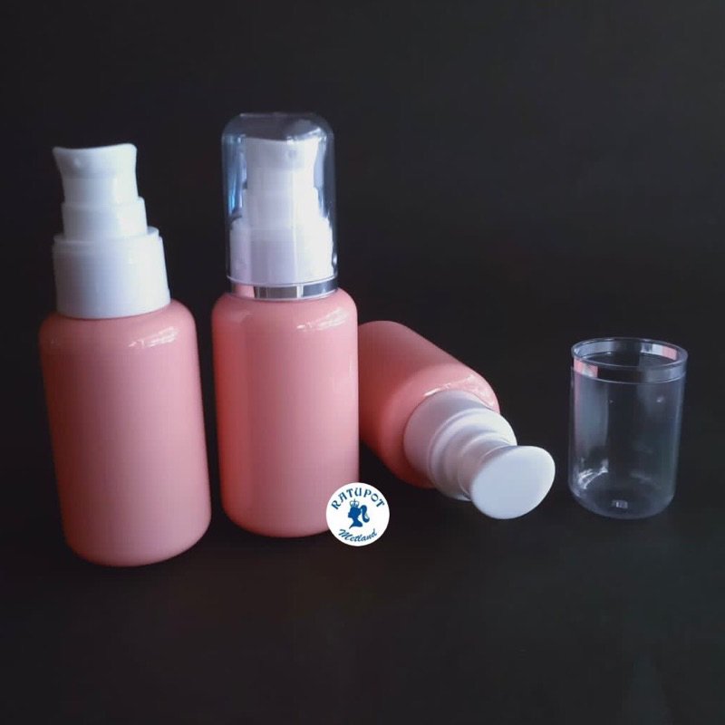 Jual botol 60 ml pet plastik pink TATA pump beauty LS | Shopee Indonesia