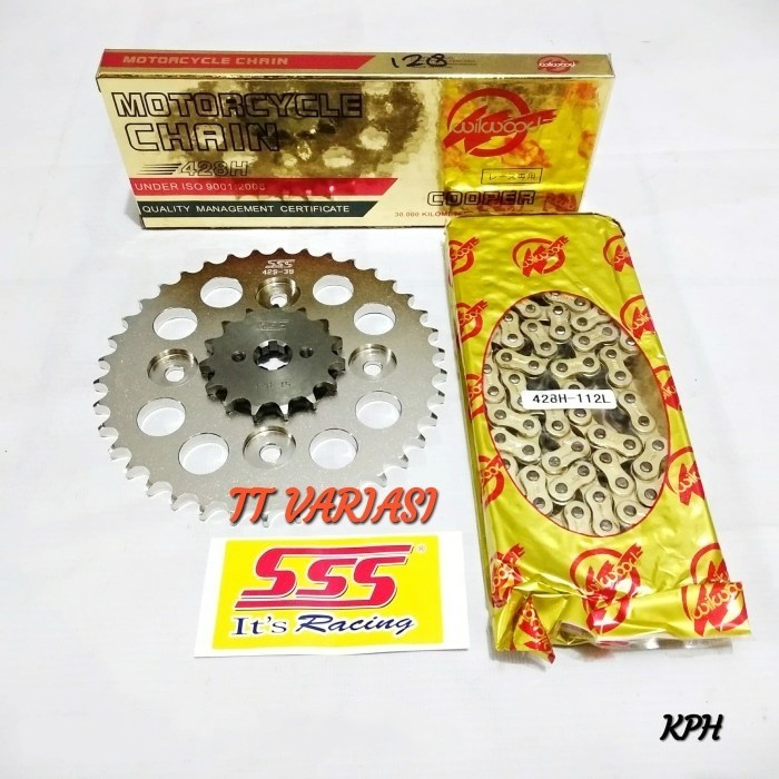 Jual Gear set SSS Kharisma Blade Revo Absolute Supra X 125 Rantai 428H ...