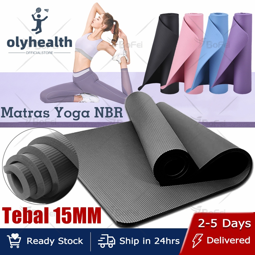 Jual Matras Yoga Mat 15mm Mengentalkan Matras Olahraga NEW SIZE 185CM X ...