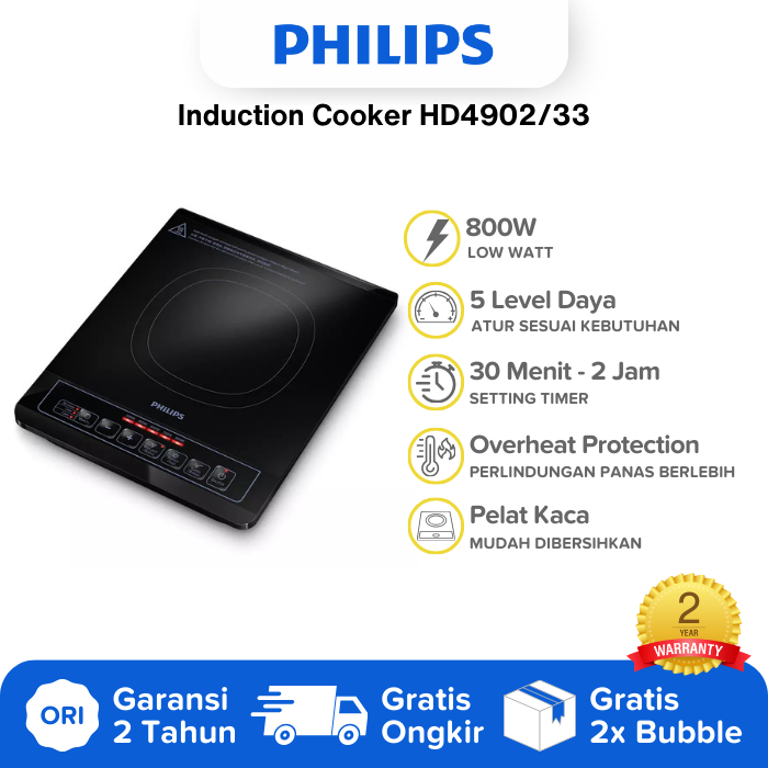 Jual Philips Kompor Induksi Listrik HD4902/33 HD 4902 / 60 Low Watt ...