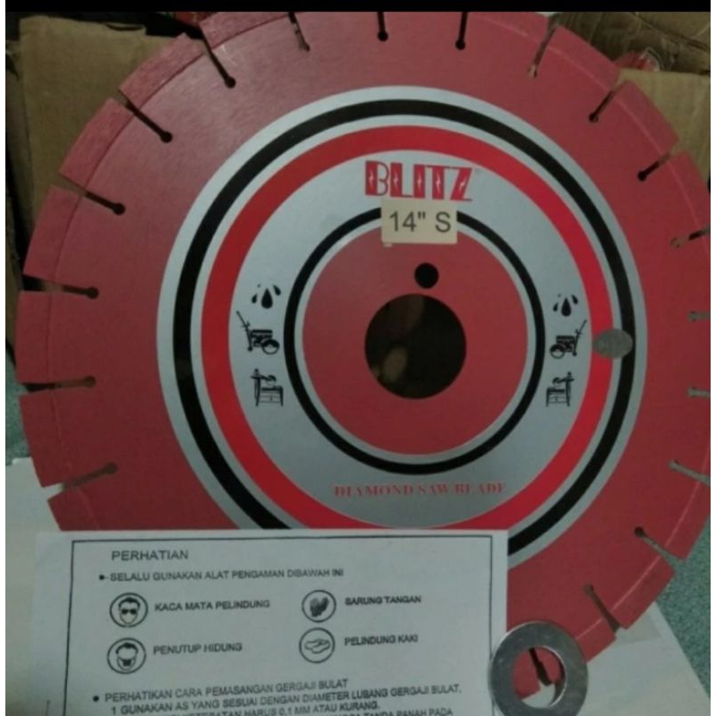 Jual diamond cutting wheel BLITZ 14"S mata gerinda potong aspal beton ...