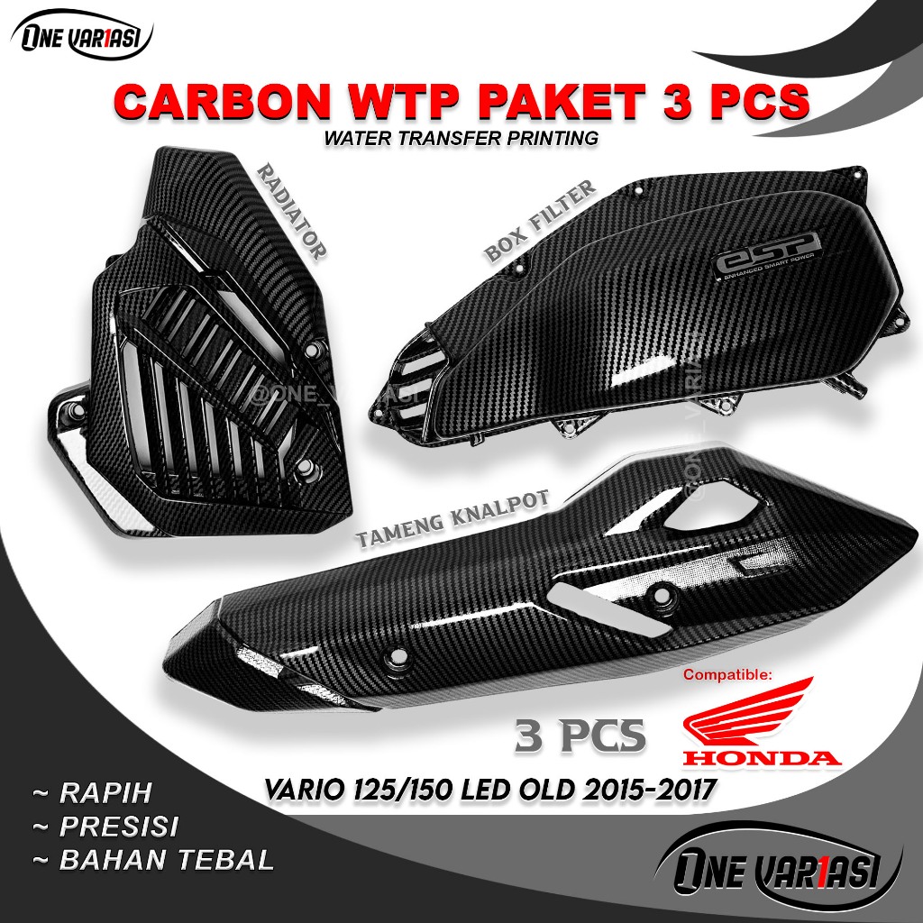 Jual PAKET 3PCS CARBON VARIO 125 150 LED OLD TAMENG KNALPOT + COVER ...