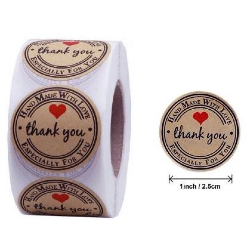 Jual STICKER THANKYOU 1 Roll (500 PCS) Stiker Craft Vintage Label ...