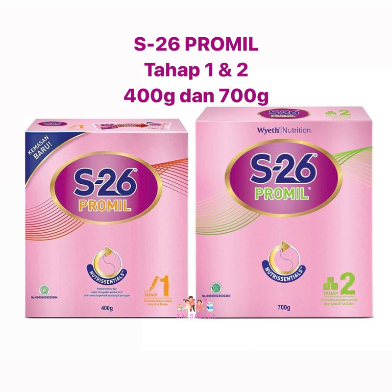 Jual S-26 PROMIL 1 & 2 0-6 / 6-12 Bulan Pouch 400gr / 700gr | Shopee ...