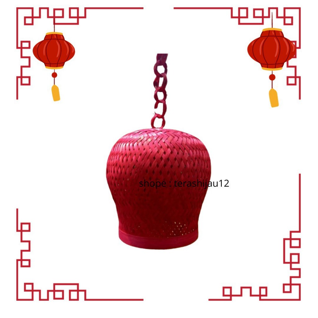 Jual Kap Lampu gantung bambu untuk dekorasi Imlek - kap lampu bambu ...