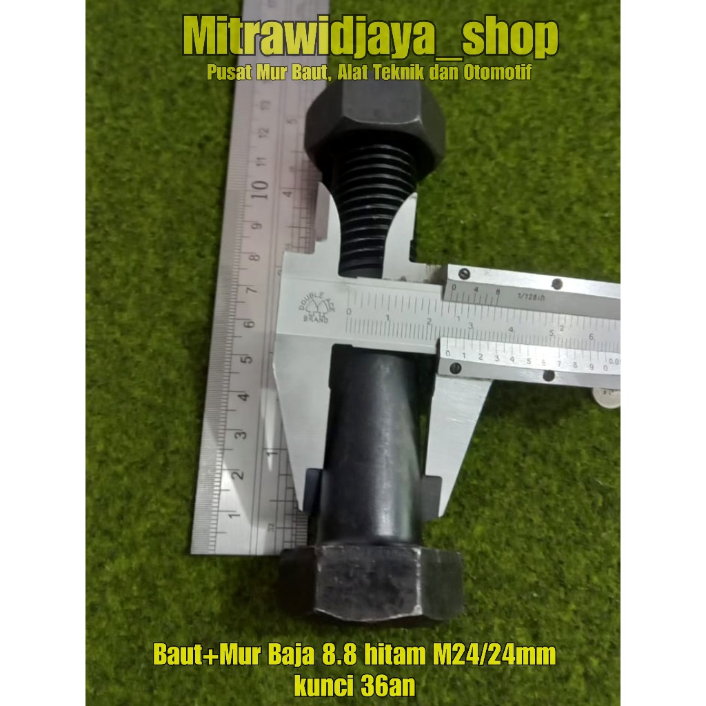 Jual Baut baja 8.8 kunci 36 baut baja M24 baut M24x12cm baut kunci 36an panjang 6cm 7cm 8cm 9cm ...