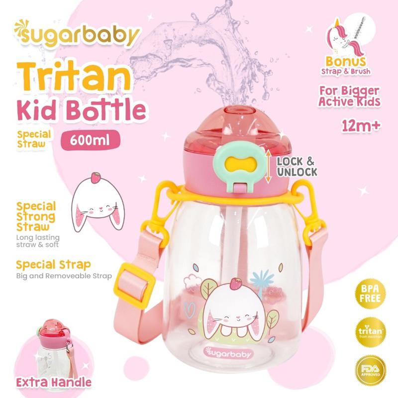 Jual SUGARBABY Tritan Kid Bottle Special Straw 600ml | Sugar baby Botol Minum Anak TKBST 600 ...