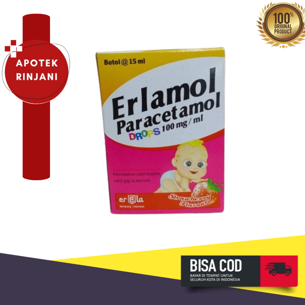 Jual ERLAMOL DROPS PARACETAMOL PENURUN DEMAM (15 ML) | Shopee Indonesia