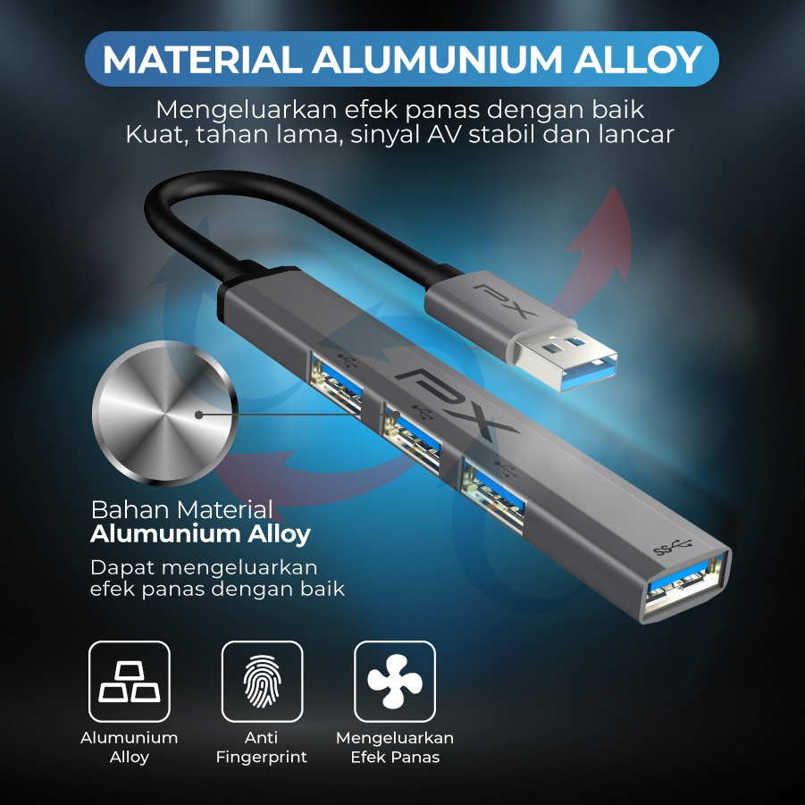 Jual Hub Converter USB 3.0 to USB 3.0 5 Gbps Laptop 4 in 1 PX UCH04A ...