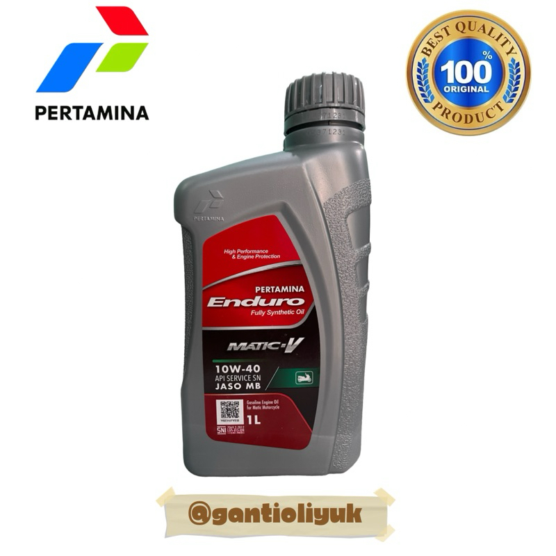 Jual Oli Mesin Pertamina Enduro Matic-V 10W-40 JASO MB (1L) | Shopee Indonesia
