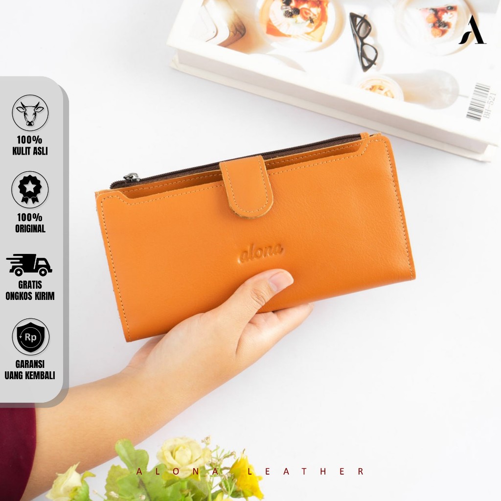 Jual Dompet Wanita Panjang Kulit Sapi Asli Premium Perempuan Cewek Alona Evelyn Terbaru 100% Ori ...