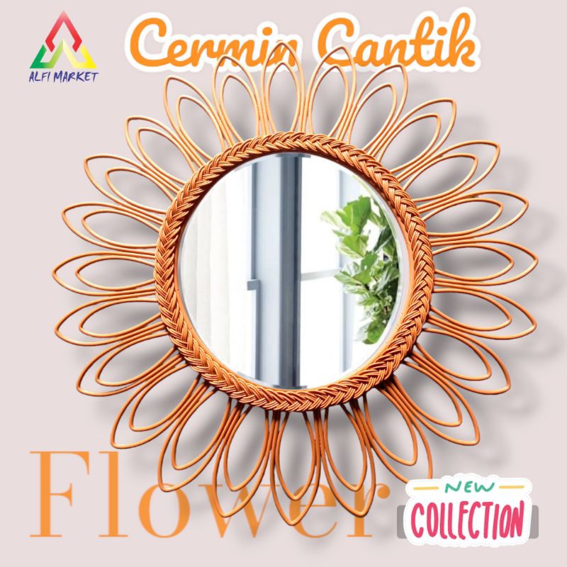Jual Cermin Rotan Bunga Cantik | Dekorasi Rotan Sintetis | Aesthetic ...