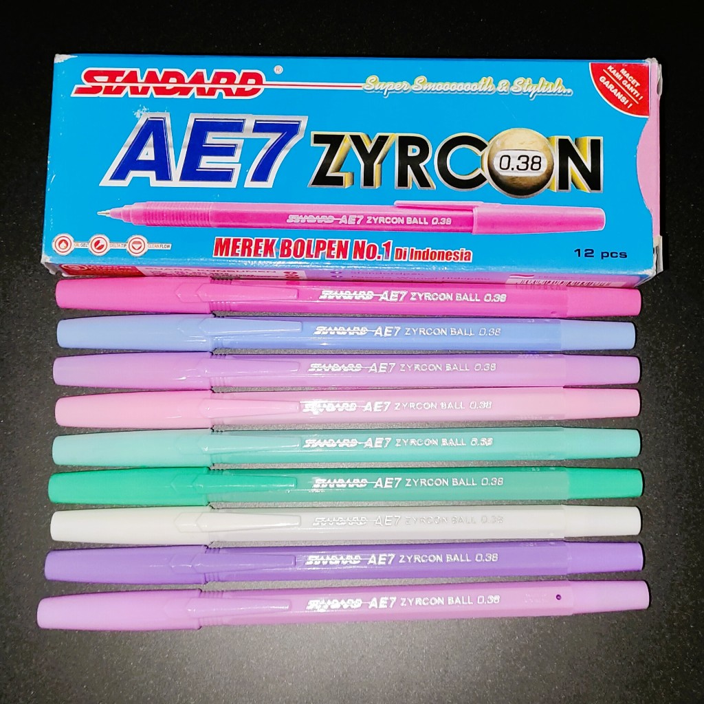 Jual Pena Standard AE7 Zyrcon 0,38 mm / Pulpen 1 pcs Tinta Warna Biru | Shopee Indonesia