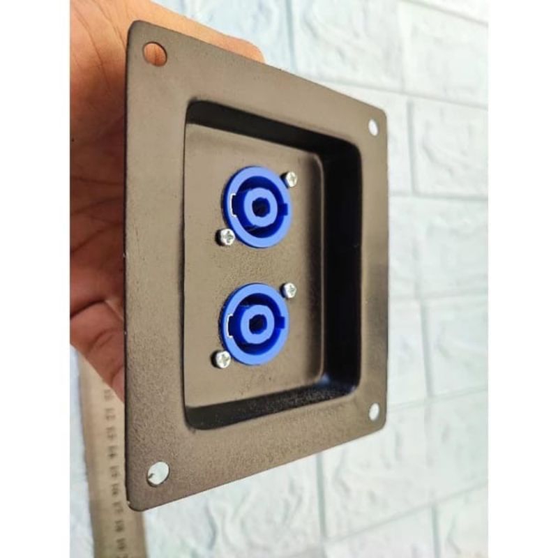 Jual Panel Plat Speakon + Soket Speakon Biru Terminal Spikon Speaker 2 ...