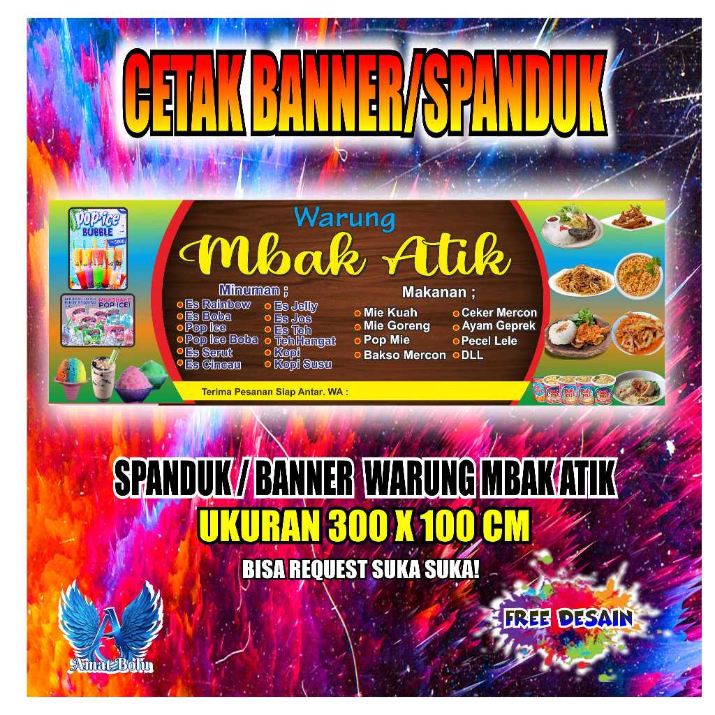 Jual Cetak Banner Cetak Spanduk WARUNG MAMA ATIK SEDIA MAKANAN MINUMAN ...