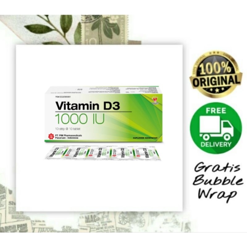 Jual Vitamin D3 1000 ui PIM isi 10 tablet / Vitamin D3 PIM | Shopee ...