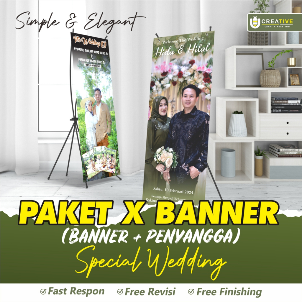 Jual Paket X Banner Nikah / Wedding Motif Simple & Elegant (Banner ...
