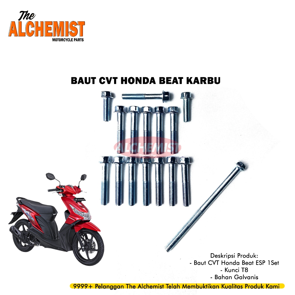Jual Baut CVT Beat Karbu Full Set / Baud Cover CVT Beat Karburator Full Set / COD Baut CVT Beat ...