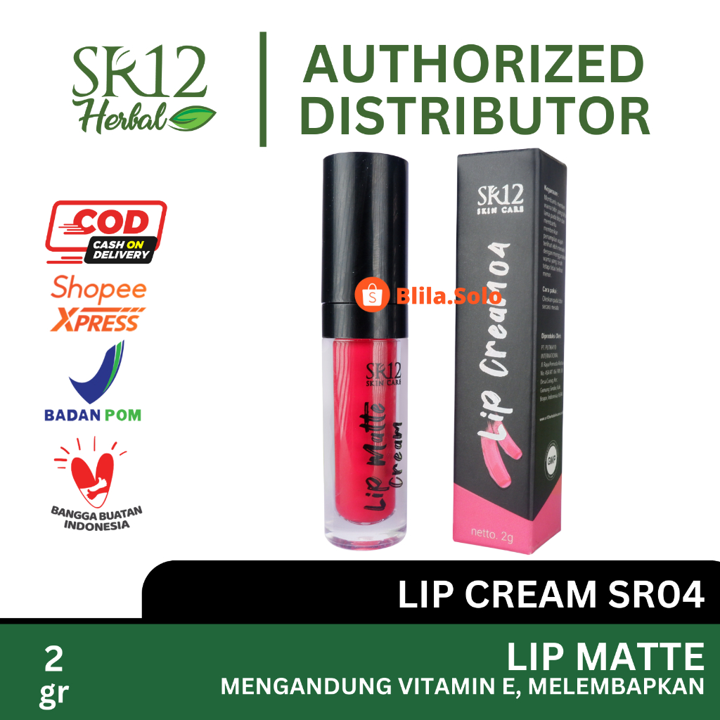 Jual Lip Cream Matte SR04 2gr SR12 Lipstik Tahan Lama Lembut Melembapkan Mencerahkan Bibir BPOM ...