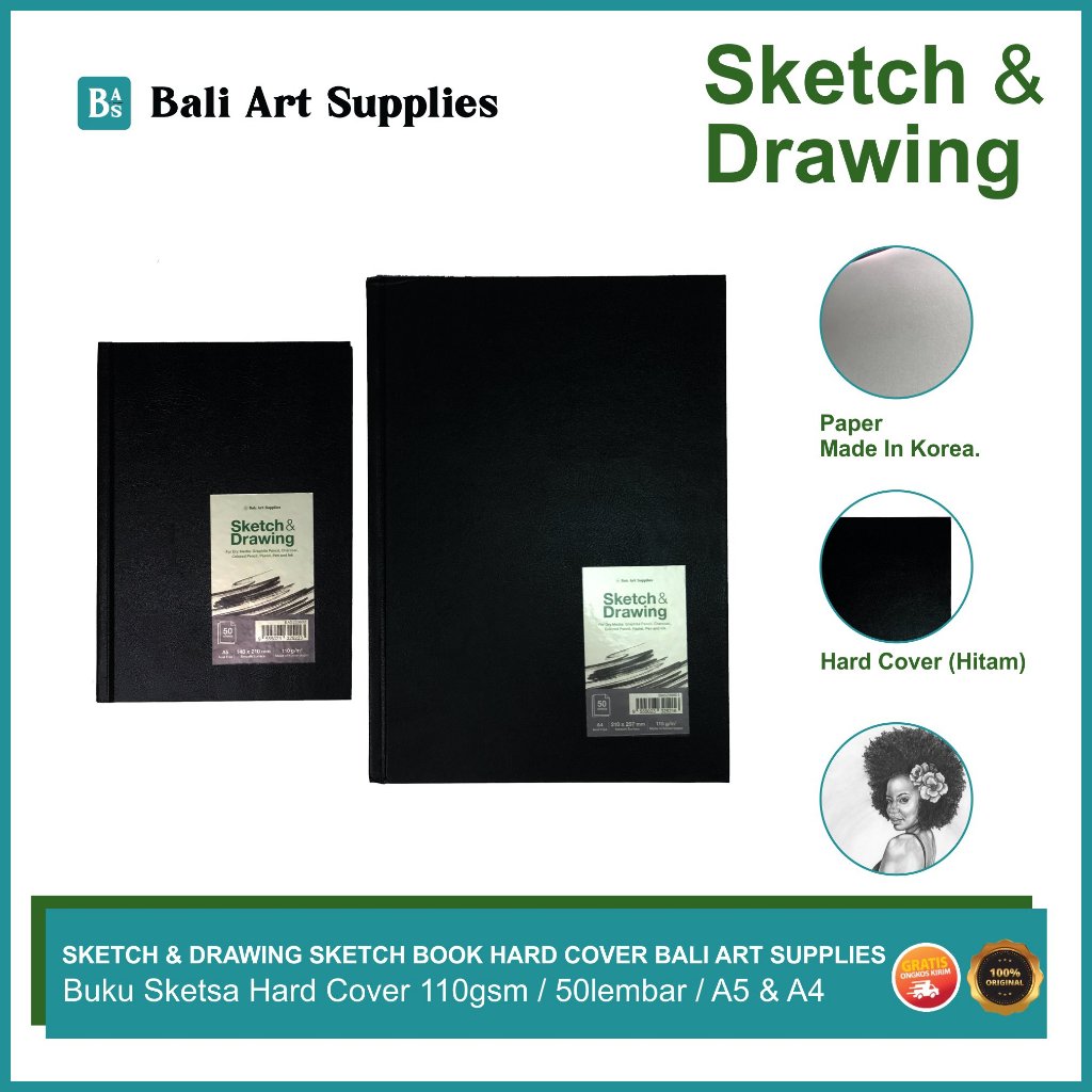 Jual Bali Art Supplies - Sketch & Drawing - Sketch Book - Hard Cover 50 ...