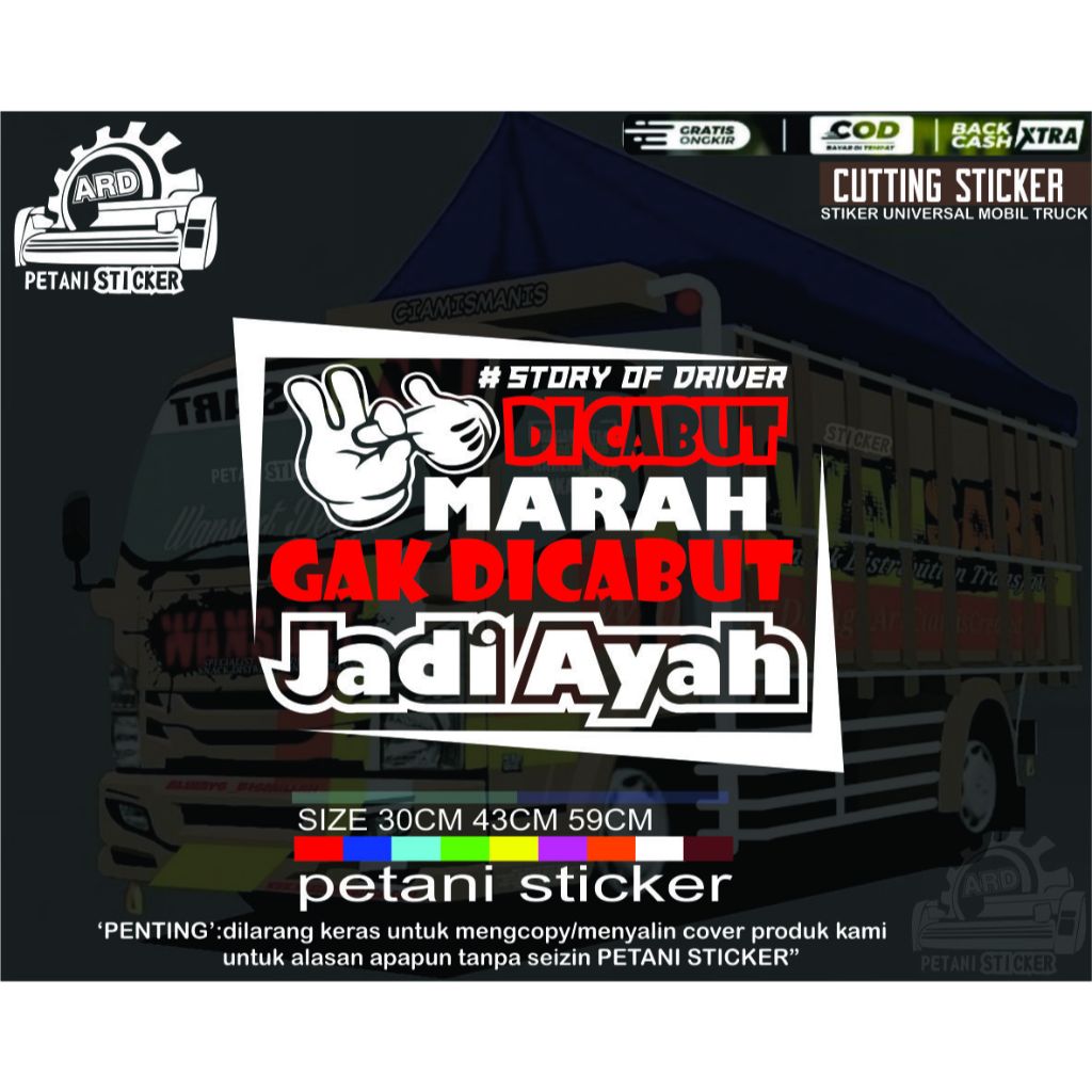 Jual stiker sticker kata-kata keren truck pick up mobil di cabut marah ...