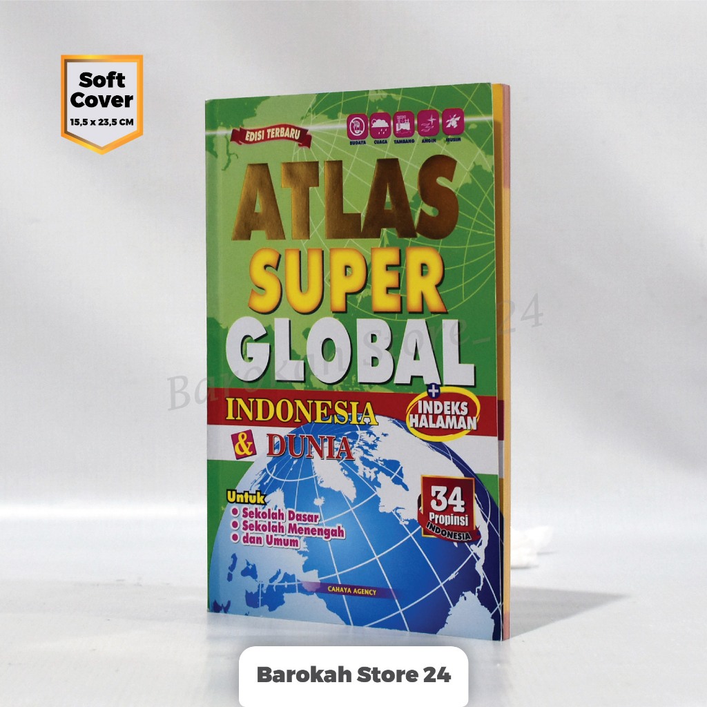 Jual Buku Atlas Super Global Indonesia Dan Dunia 34 Provinsi Untuk Umum ...
