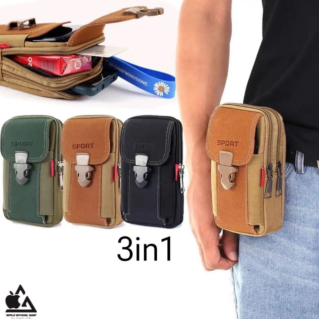 Jual 3in1 Sarung Hp / Dompet Pinggang Tegak Sport Adventure 3 Hp ...