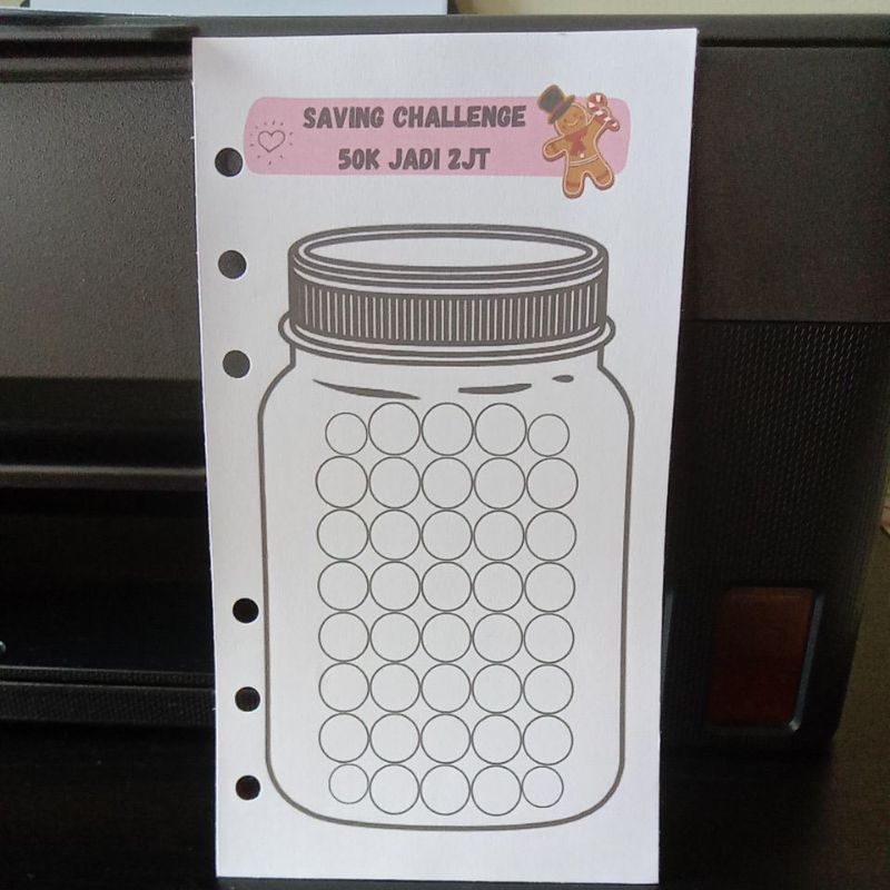 Jual Kertas Binder Saving Challenge Size A6 (6 holes) | Shopee Indonesia