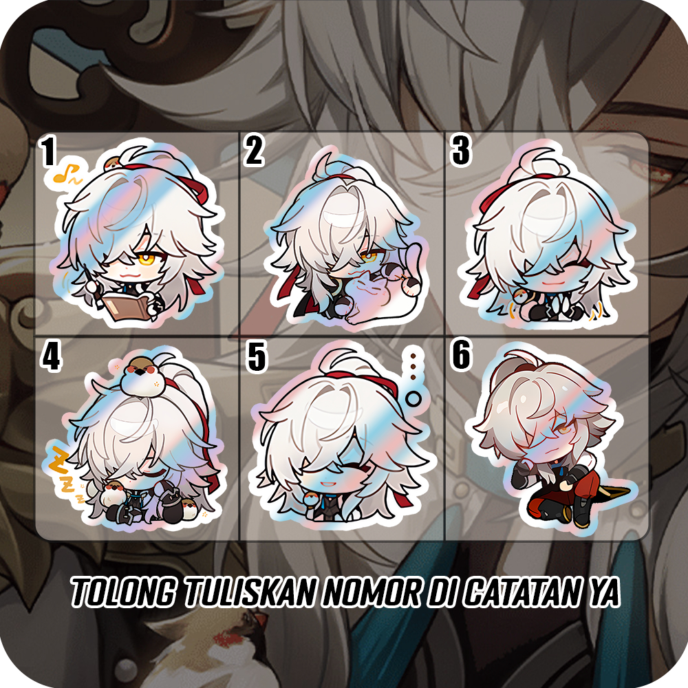 Jual Stiker Hologram HSR Jingyuan Honkai, Sticker Anime Berkilau Lucu ...