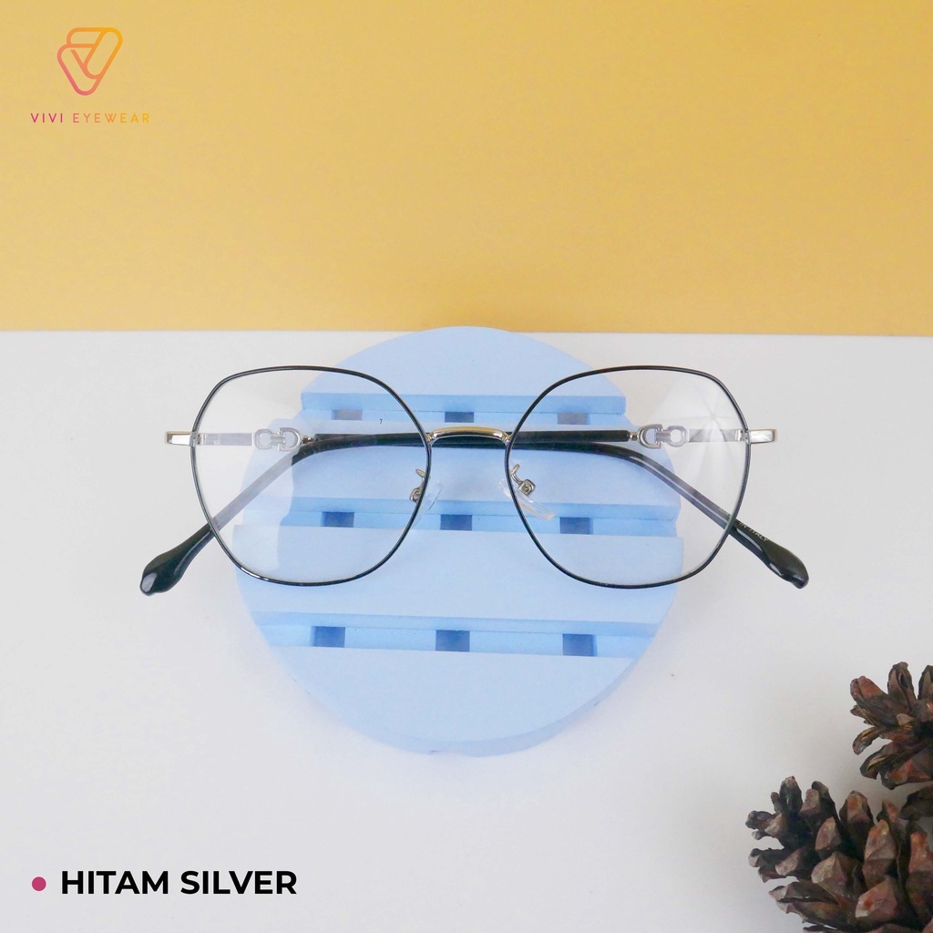 Jual Frame Kacamata Bulat Besi AMBARA 29286 Pria Wanita (Custom Lensa ...