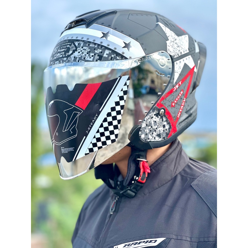 Jual Helm Js Armor Halfface Solid Motif Paket Ganteng Sni | Shopee ...