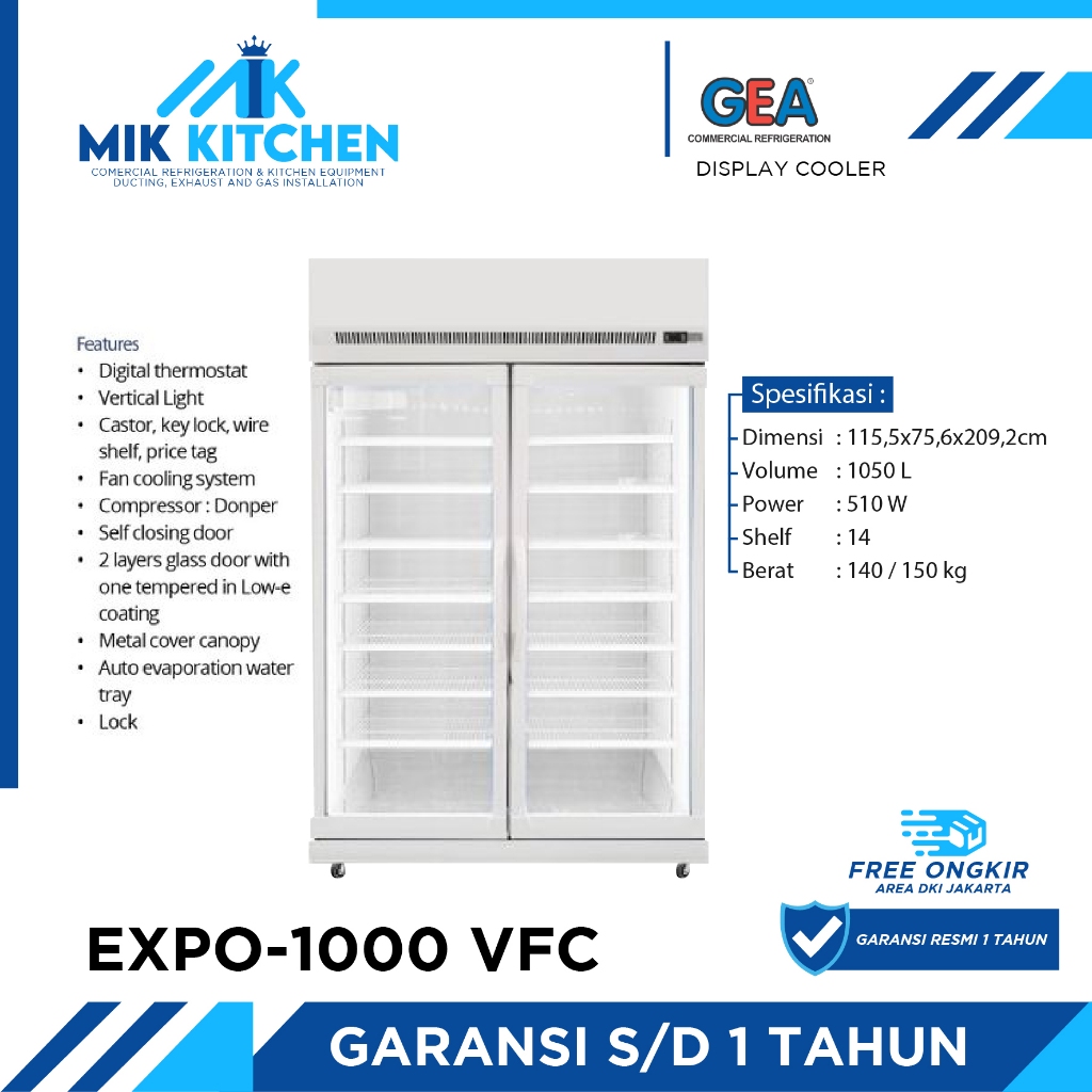 Jual GEA Display Showcase Cooler EXPO-1000 VFC / EXPO 1000VFC ...