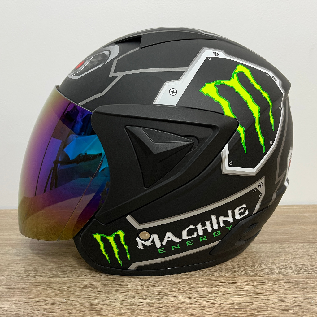 Jual Helm JP13 Machine Energy Hitam Doff - BXP - Single Visor - Helem ...