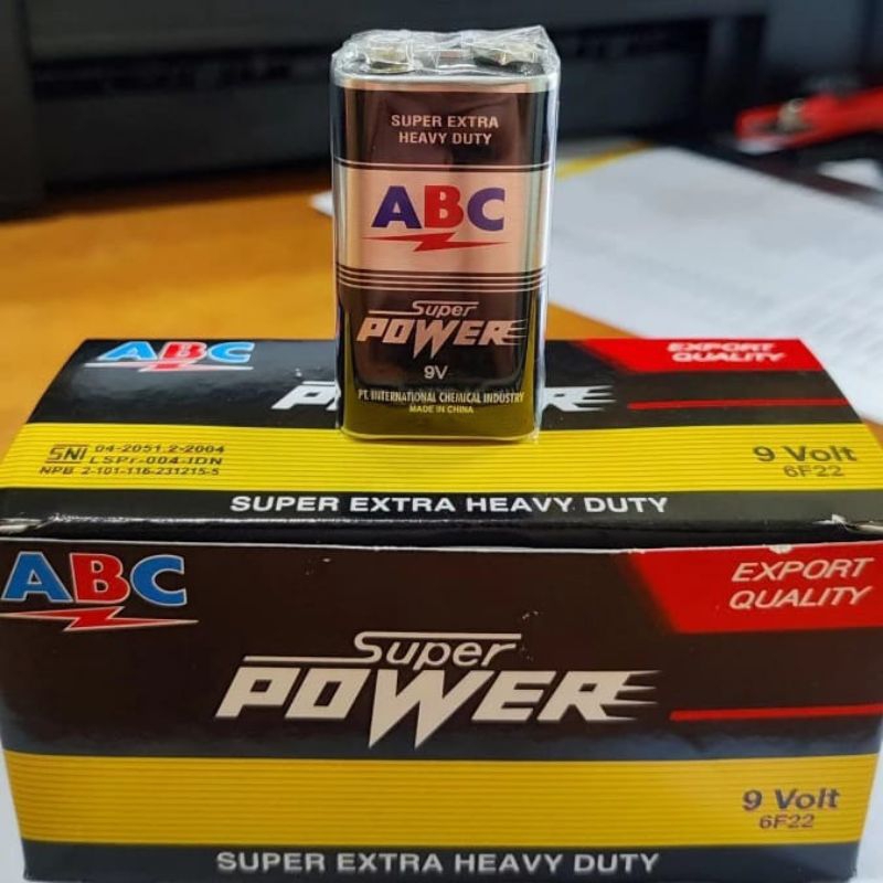 Jual Promo Baterai ABC Super Power 9 Volt Hitam/ Batu Baterai /Battery ...