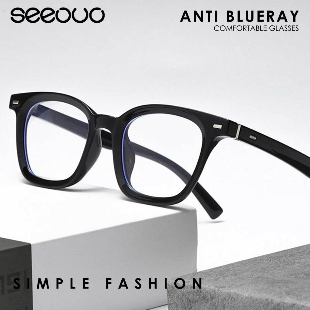 Jual Seeouo Kacamata Antiradiasi Blueray Style Kotak Simple Elegan Bahan TR90 Ringan Bisa Minus ...