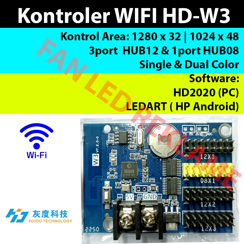 Jual HUIDU HD-W3 HD W3 BUKAN HD-W03 HD W03 WIFI KONTROLER CONTROLLER RUNNING TEXT | Shopee Indonesia