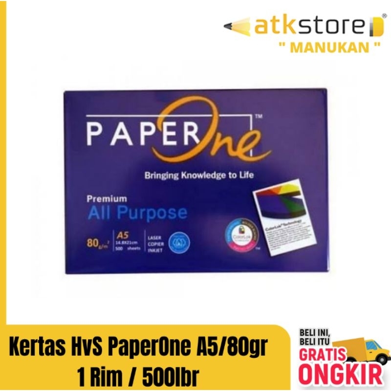 Jual [1 RIM] Kertas HVS A5 80g | Hvs Paperone | Shopee Indonesia
