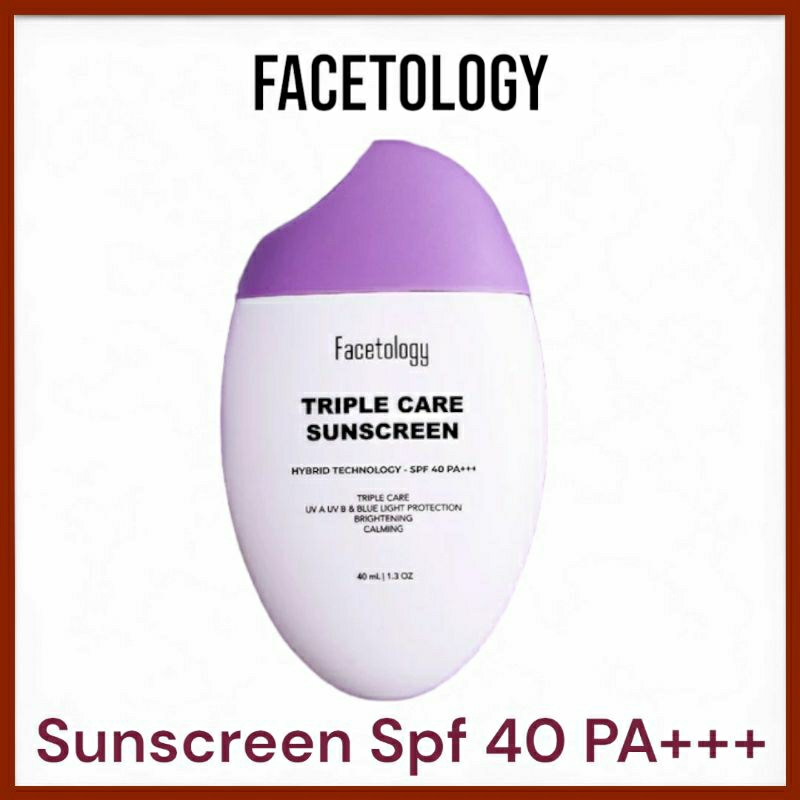Jual FACETOLOGY TRIPLE CARE SUNSCREEN SPF 40PA+++ ( 40 ML ) | Shopee ...