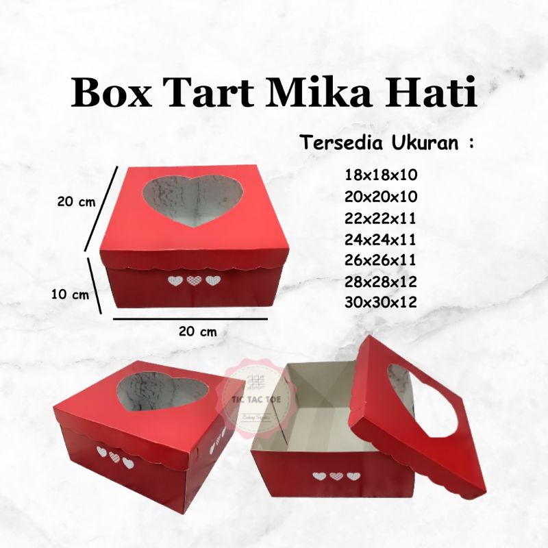 Jual Dos Tart Mika Hati All Size / Dus Tart Hati / Box Kue/ Kardus Tart ...