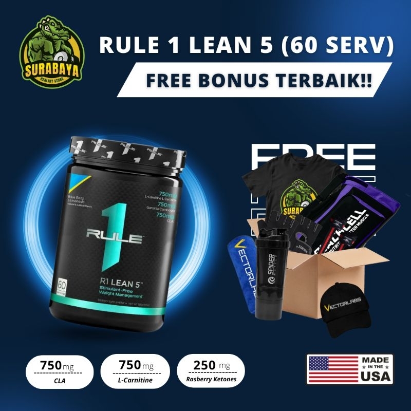 Jual RULE 1 LEAN 5 60 SERVING RULE ONE PEMBAKAR LEMAK DIET SUPLEMEN GYM ...